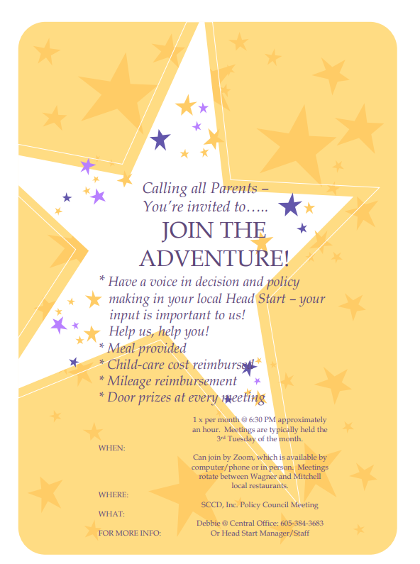 Parents Join the Policy Council! – Give Your Child a Head Start!
