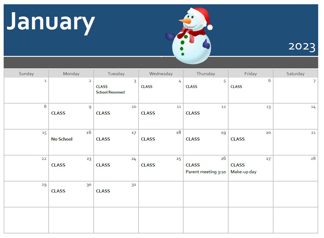 BW calendar for web page – Give Your Child a Head Start!
