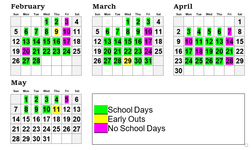 BW revised calendar Feb.-May – Give Your Child a Head Start!